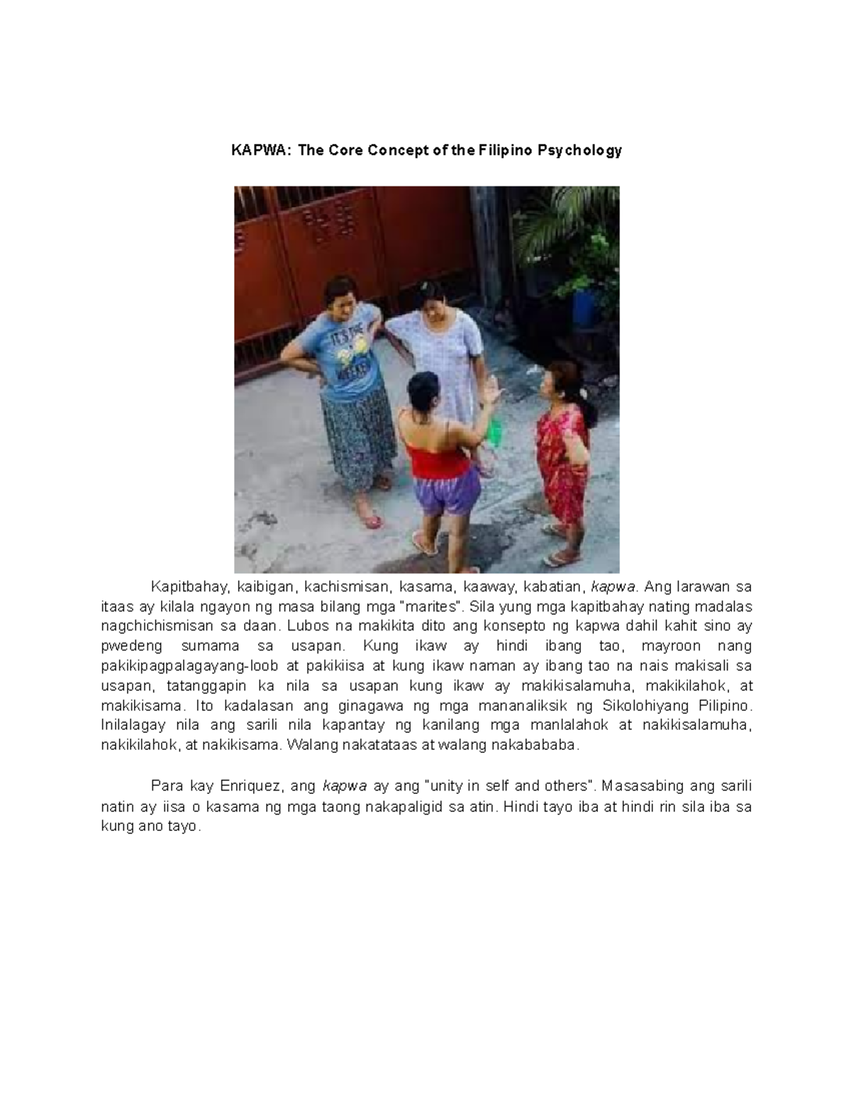 Filipino Psychology - Kapwa - KAPWA: The Core Concept of the Filipino ...