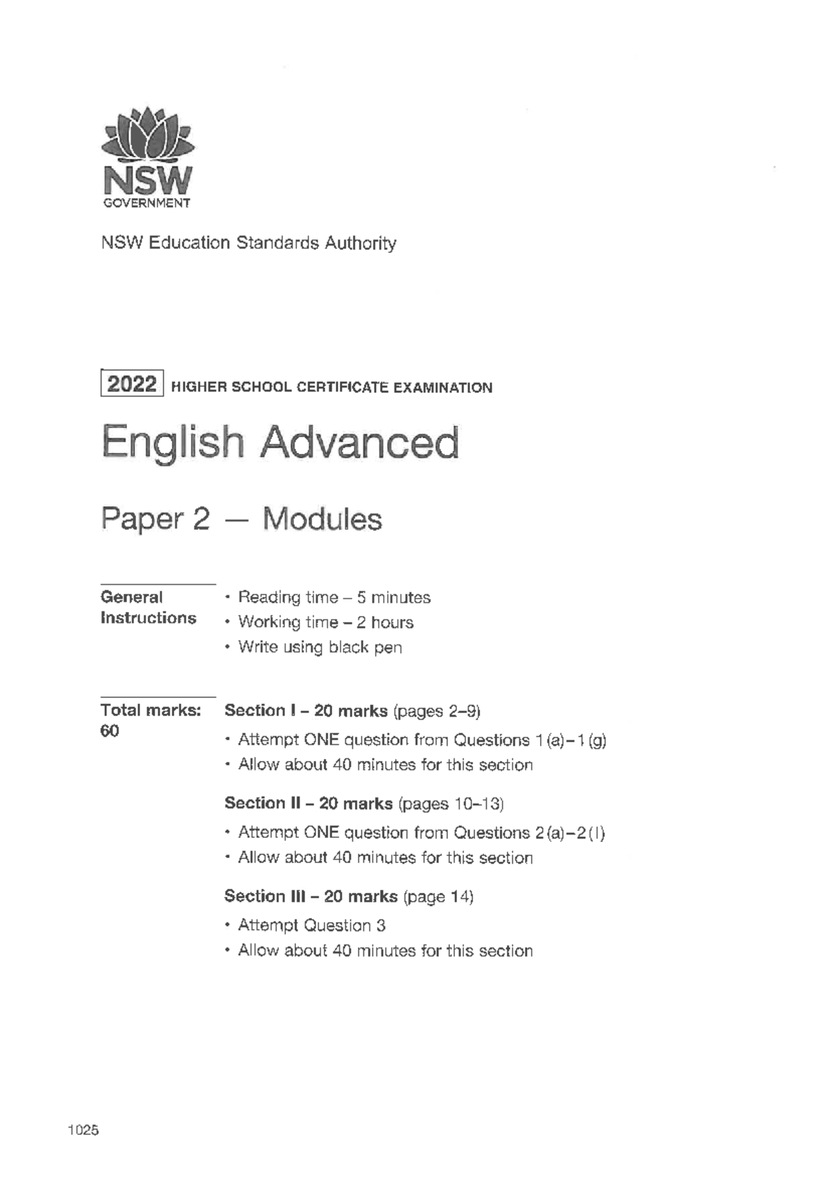 2022 HSC English Advanced Paper 2 - Studocu