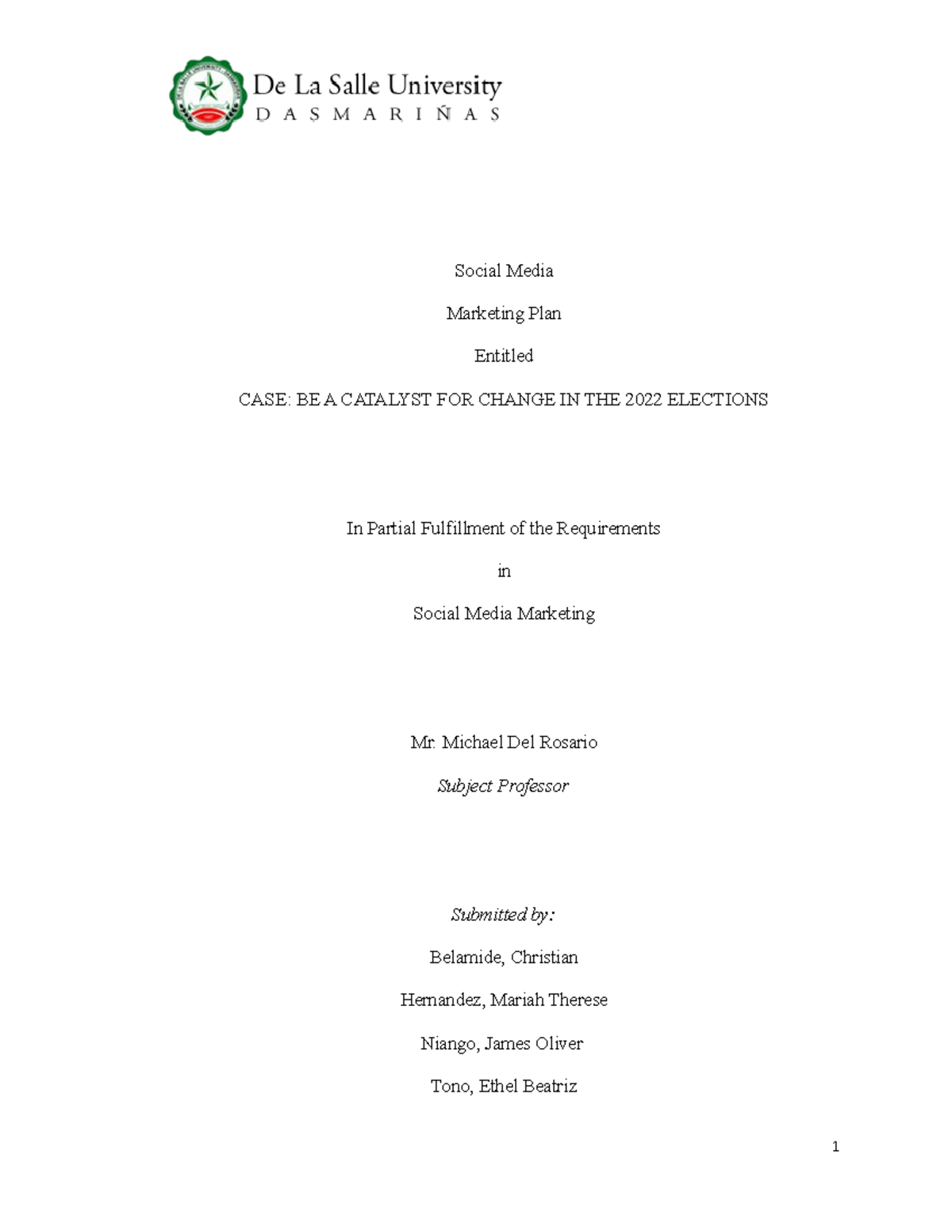 Social-Media-Paper - Grade: 3.5 - Elective- Social Media Marketing - La ...