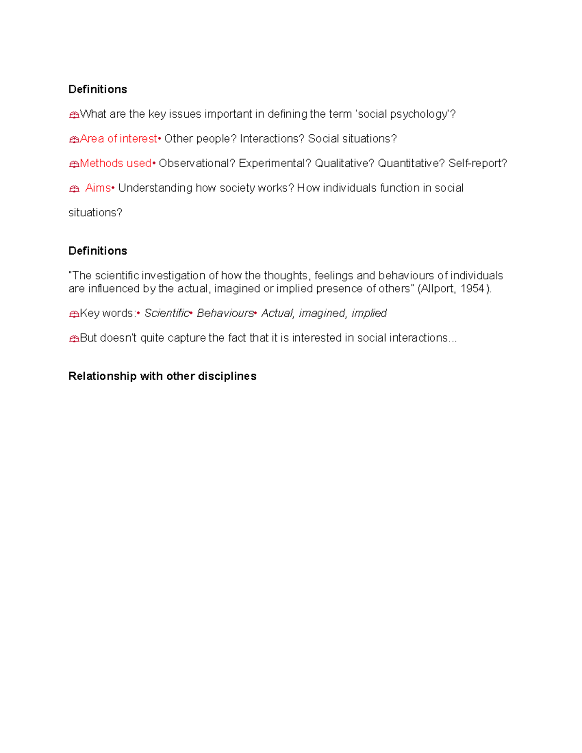 Social Psychology 1 - Warning: TT: more functions defined than expected Definitions What are the ...