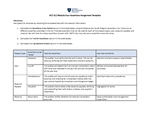 ACC-411 Module 1 Assignment - Anna Gardella ACC-411: Auditing Principles Southern New Hampshire ...