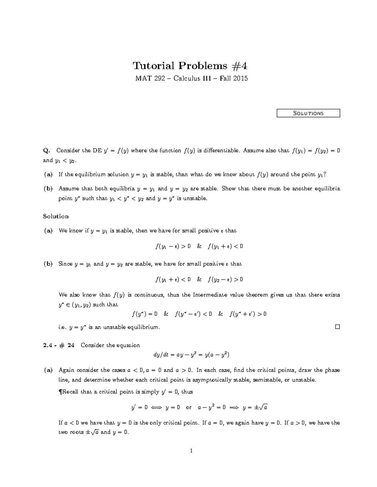 ASSIGNMENT 1 QEUSTION 10 DIFFERENTIAL EQUATION - Civil Engineering ...