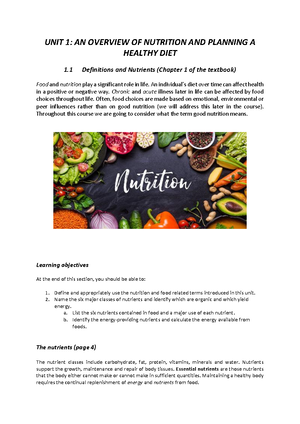 214131 Introduction to Food and Nutrition Week 4 - Week 4: Energy ...