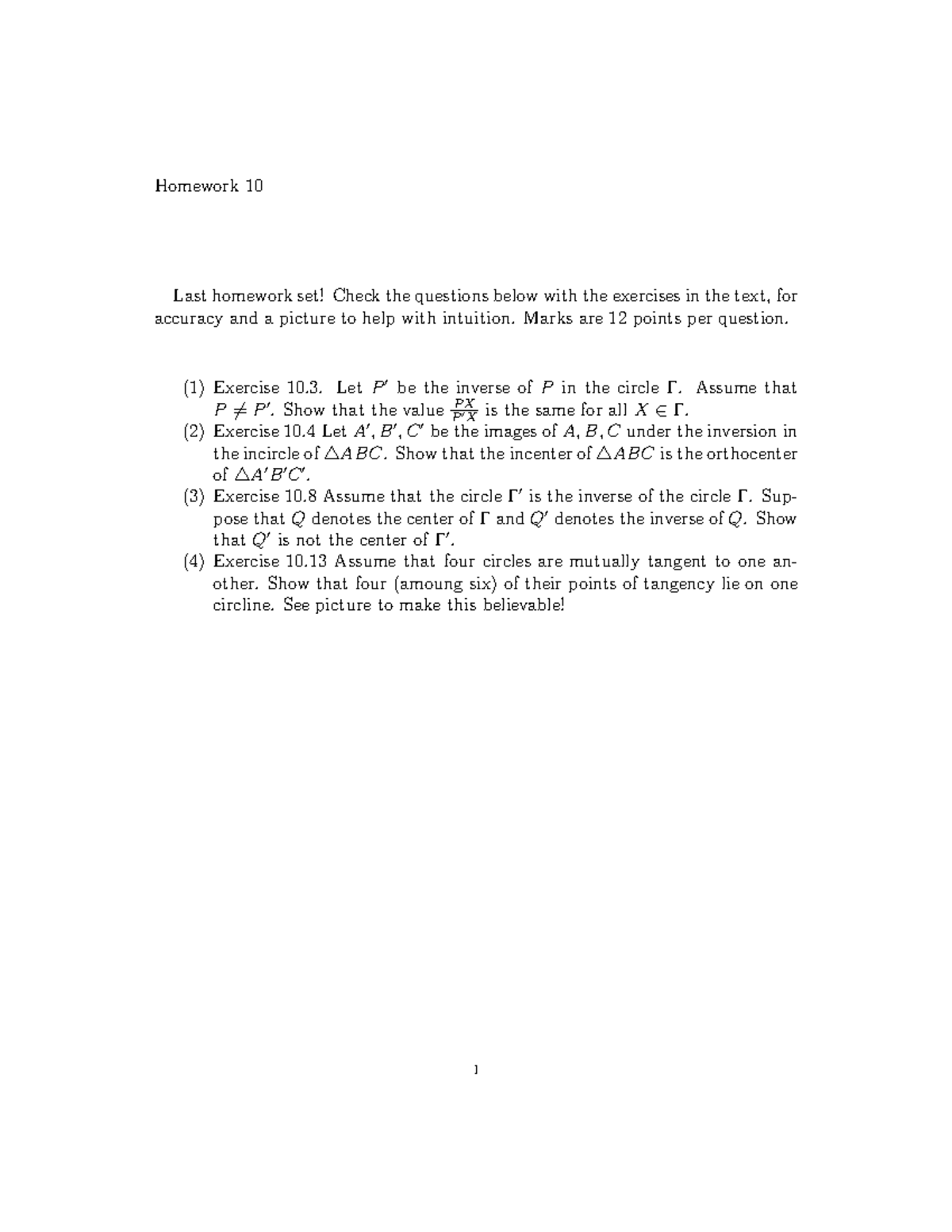 Math387 homework - Homework 10 Last homework set! Check the questions ...