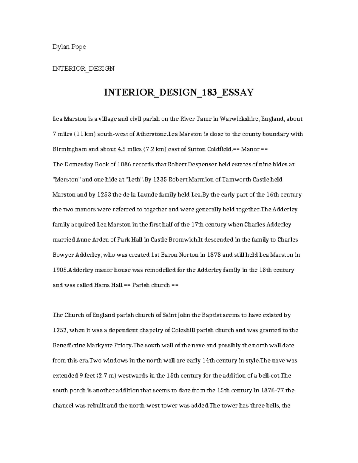 Interior Design 183 Essay - Dylan Pope INTERIOR_DESIGN INTERIOR_DESIGN ...