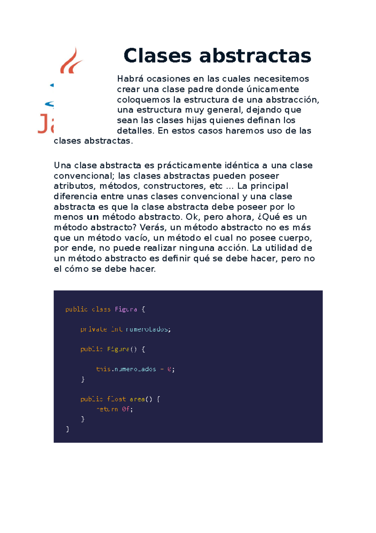 Clases abstractas - Clases abstractas Habrá ocasiones en las cuales ...