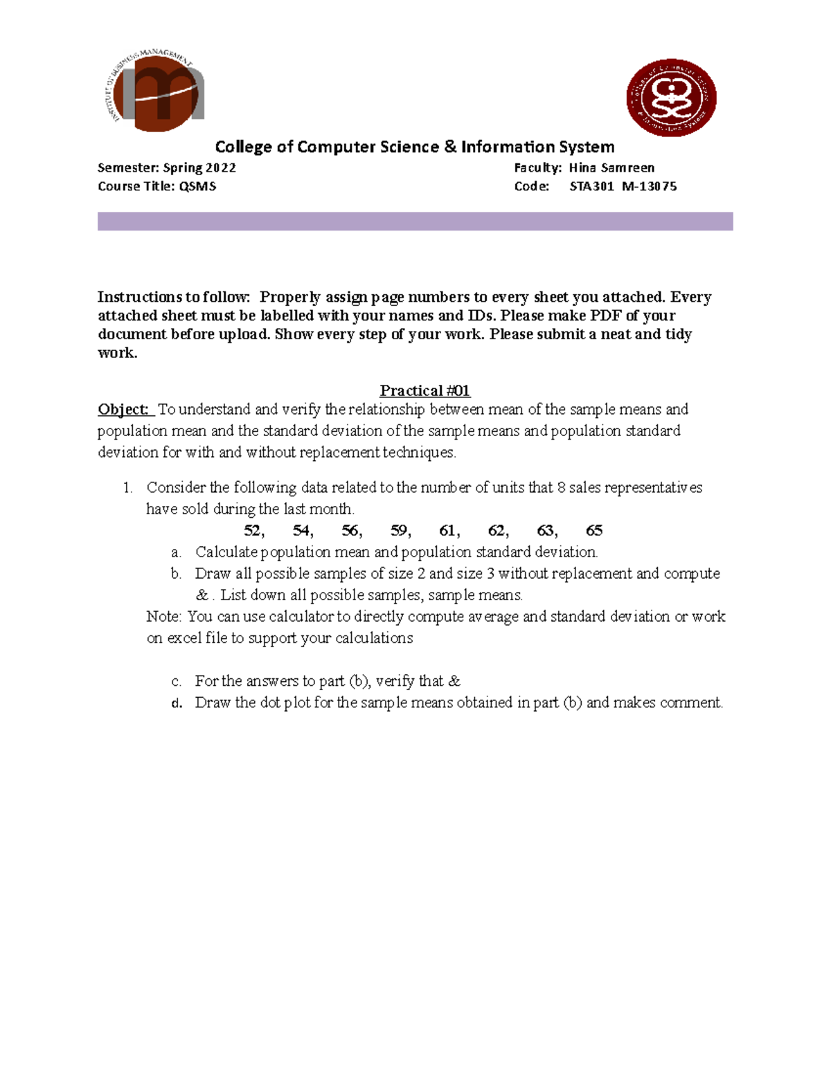 Practical-1 assignment done work by leon - College of Computer Science ...
