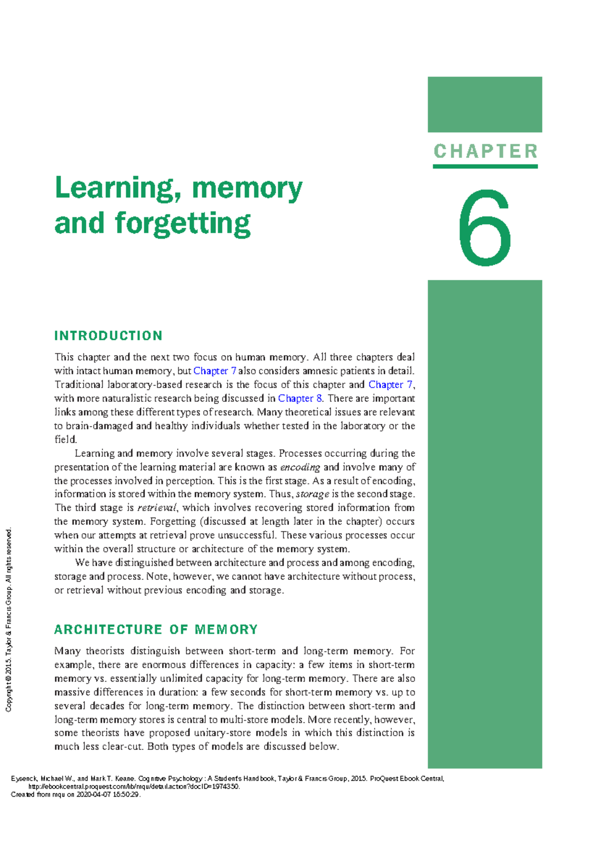 Lecture 2 Reading 1 - INTRODUCTION This chapter and the next two focus ...