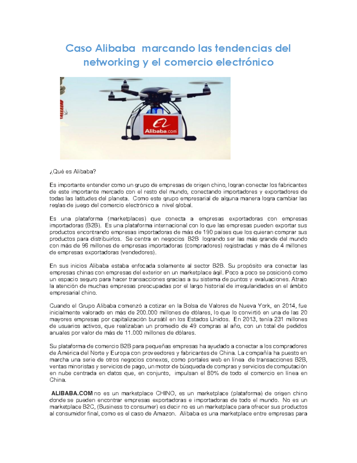 Caso 8. Alibaba - Caso Alibaba marcando las tendencias del networking y ...