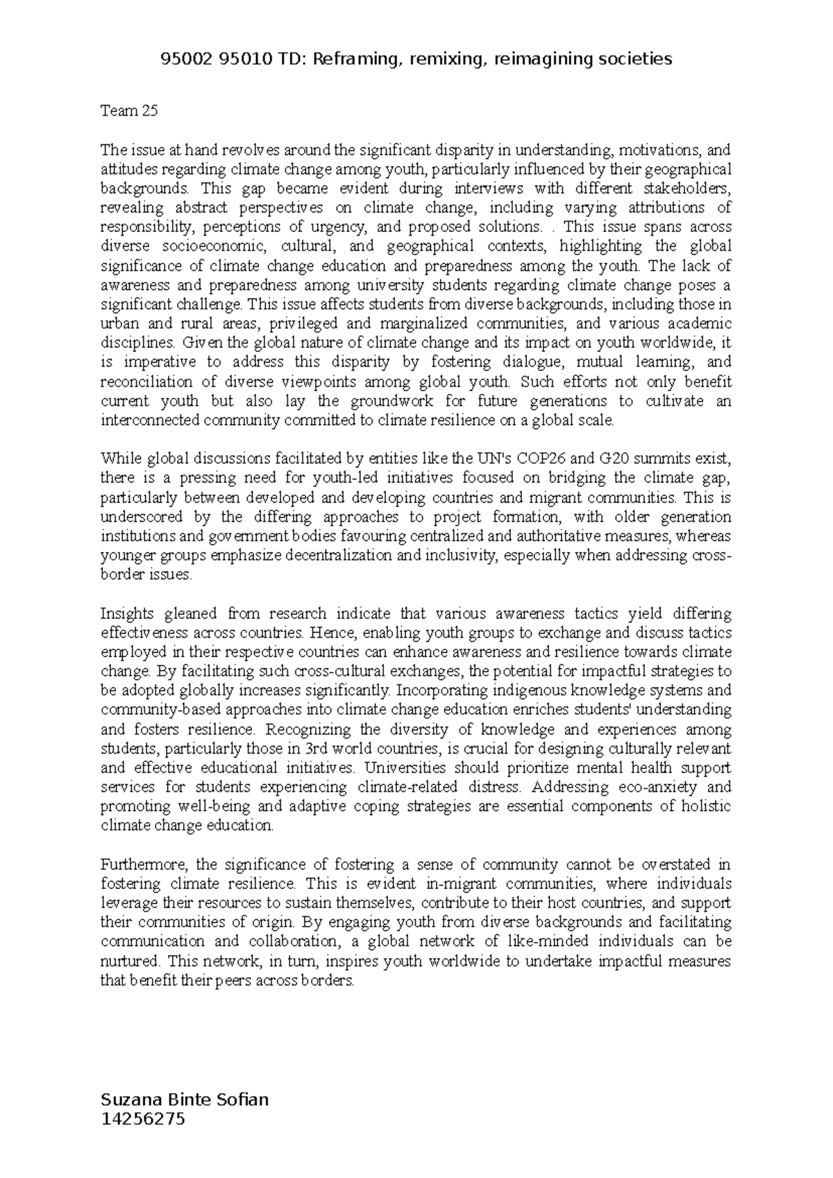 script for group task - 95002 95010 TD: Reframing, remixing ...