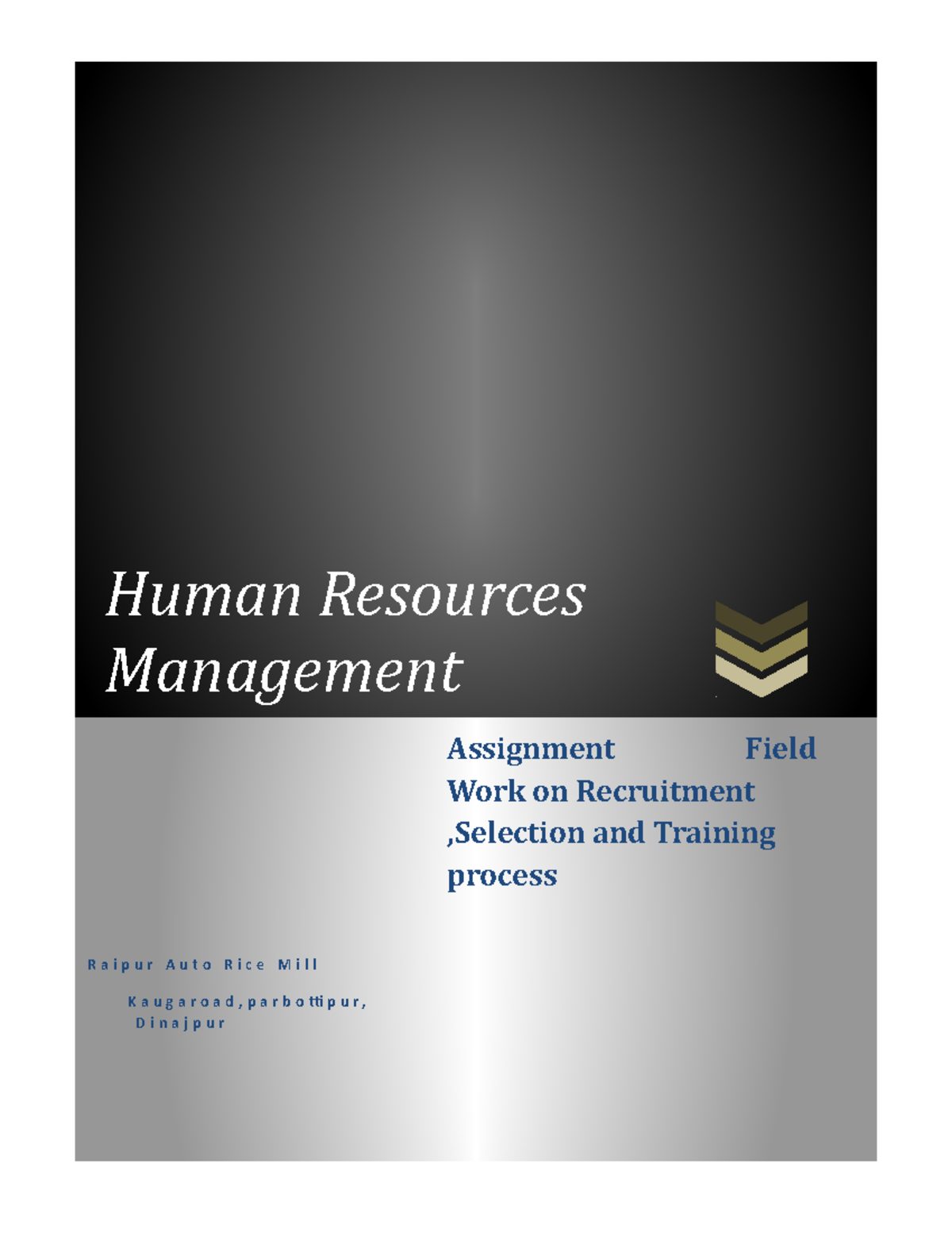 HRM 1 - human resouces management this is the tutorial for a project ...