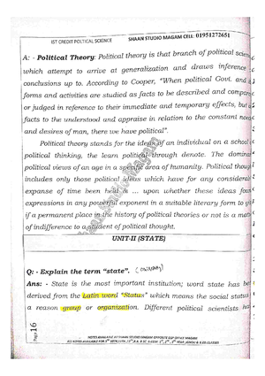 PS BG ist sem5 - Political science BG ist semester - Studocu