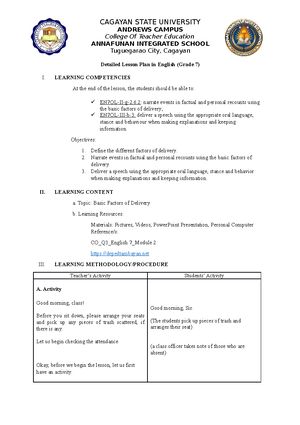 Communicative Styles lesson plan draft 2 - SEMI-DETAILED LESSON PLAN IN ...
