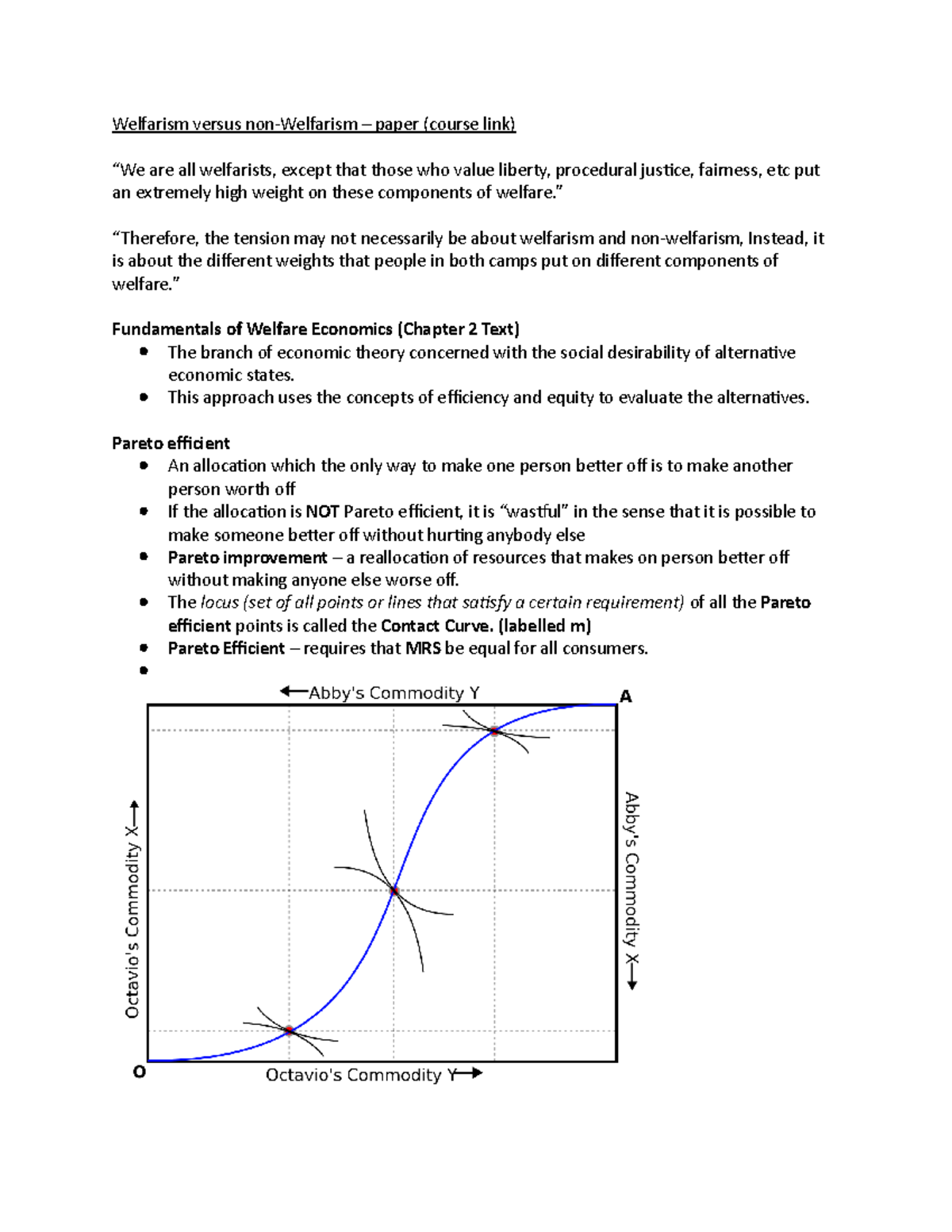 Chapter notes (Welfarism) - Welfarism versus non-Welfarism – paper ...