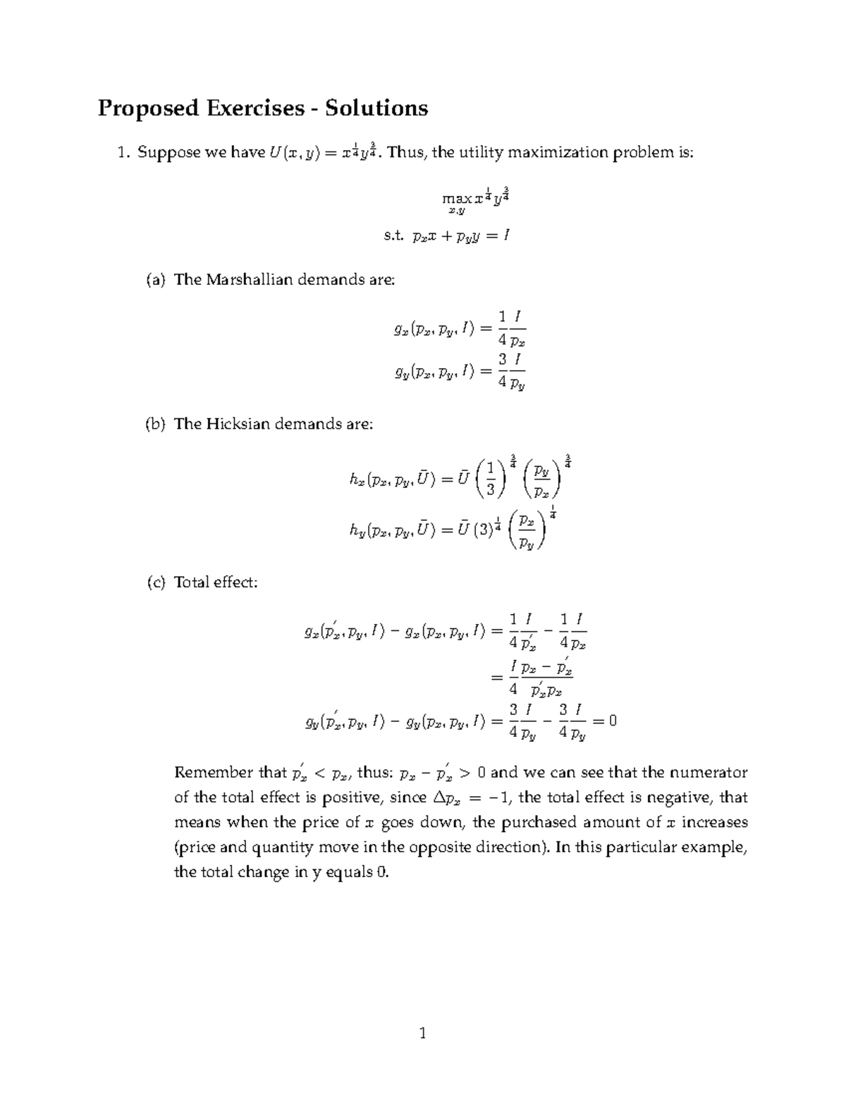 Econ11 4 practice sol - Proposed Exercises - Solutions Suppose we have ...
