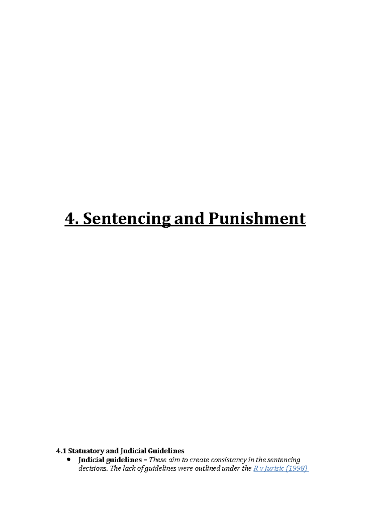 Sentencing and Punishment - 4. Sentencing and Punishment 4 Statuatory ...