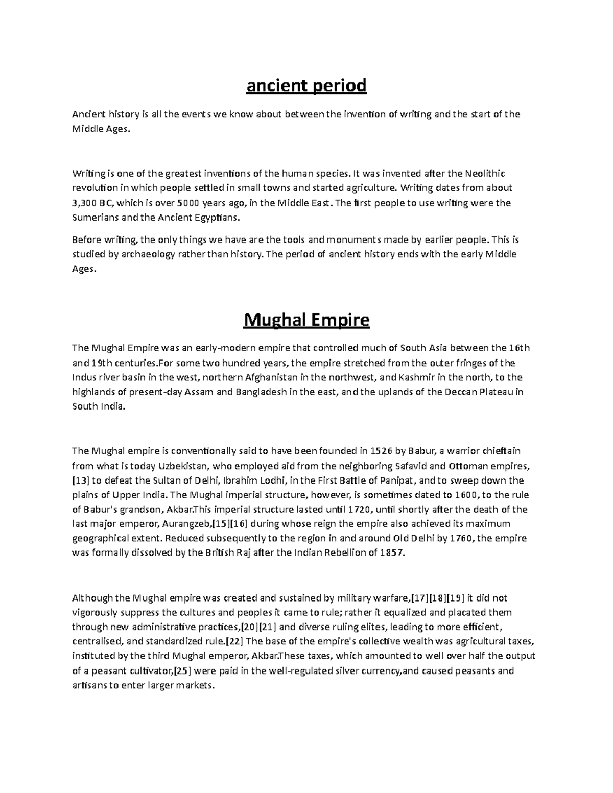 Ancient period - this is a assignmnet - ancient period Ancient history ...