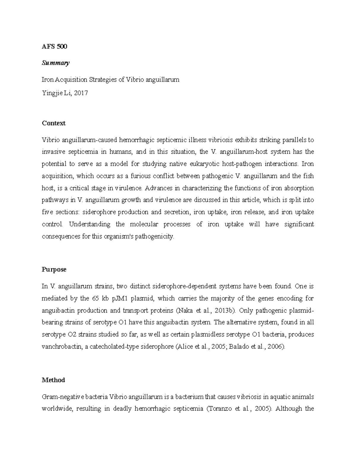 AFS 500 Summary 3 - this is the example of summarizing. - AFS 500 ...