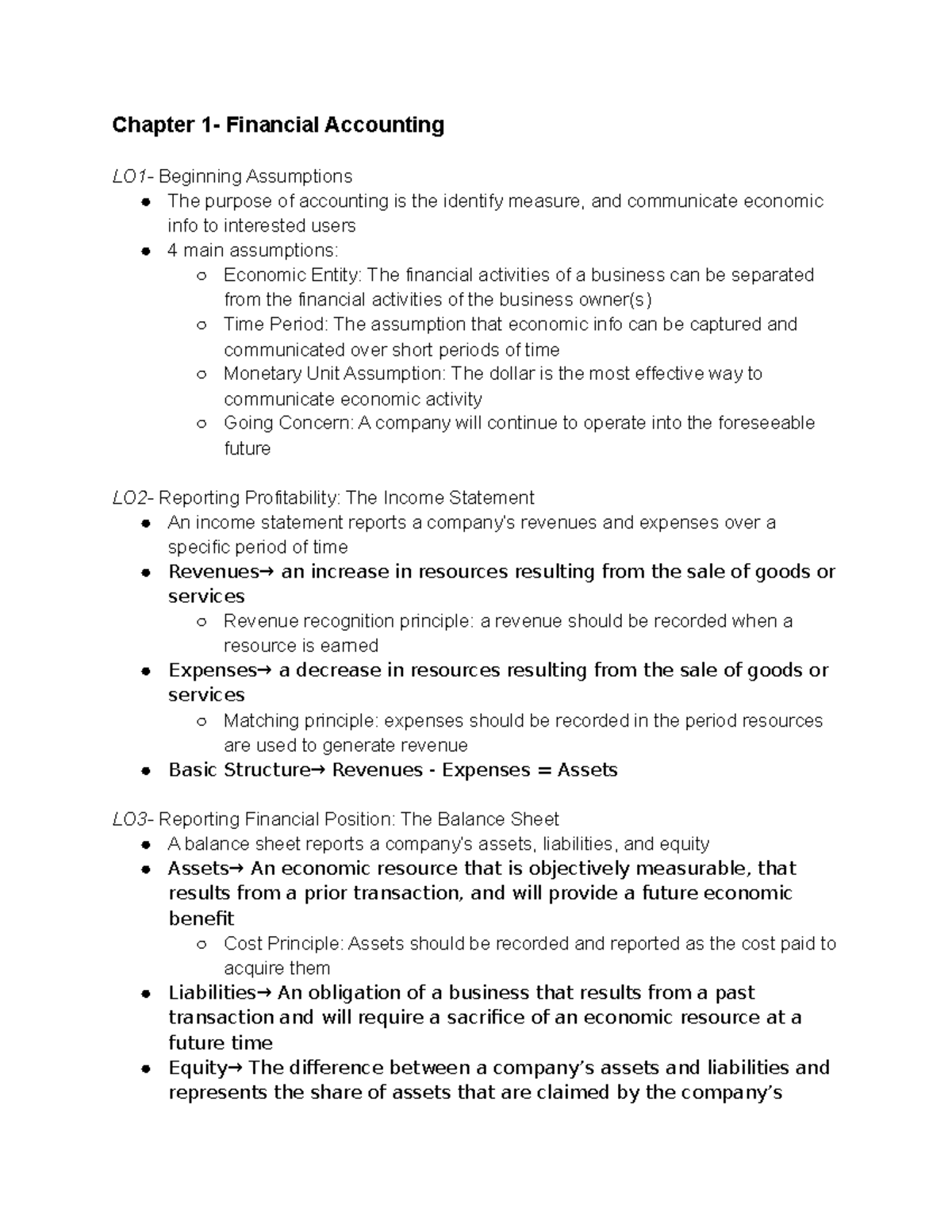 Accounting 211 Chapter 01 - Chapter 1- Financial Accounting LO1 ...