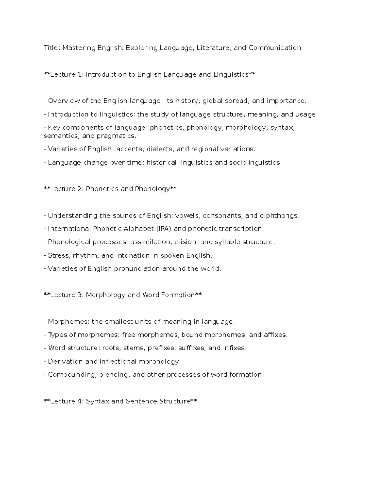English lecture - yuiuyiyiuyiuyiuyiuyi - Title: Mastering English ...