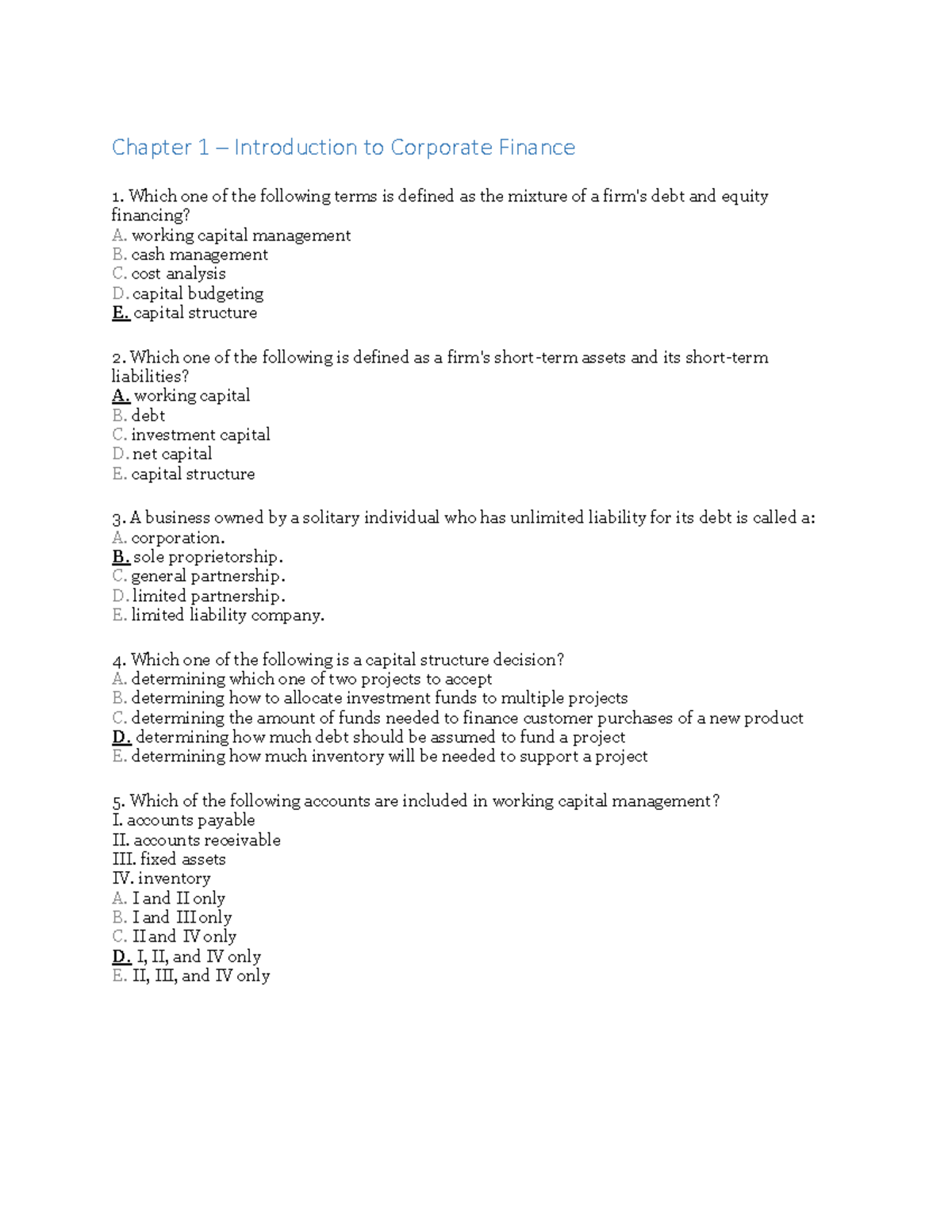 Practice Questions - Deck 1 to 3 - Chapter 1 – Introduction to ...
