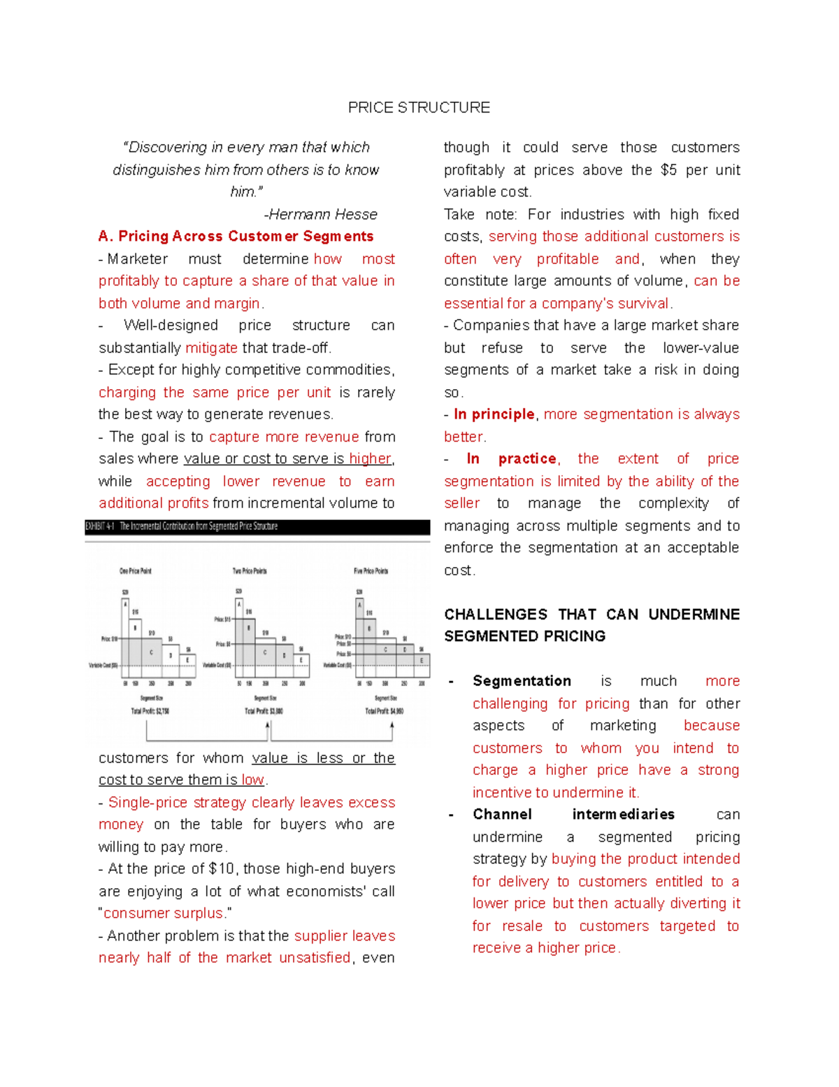 Mktg-price-structure - PRICE STRUCTURE “Discovering in every man that ...