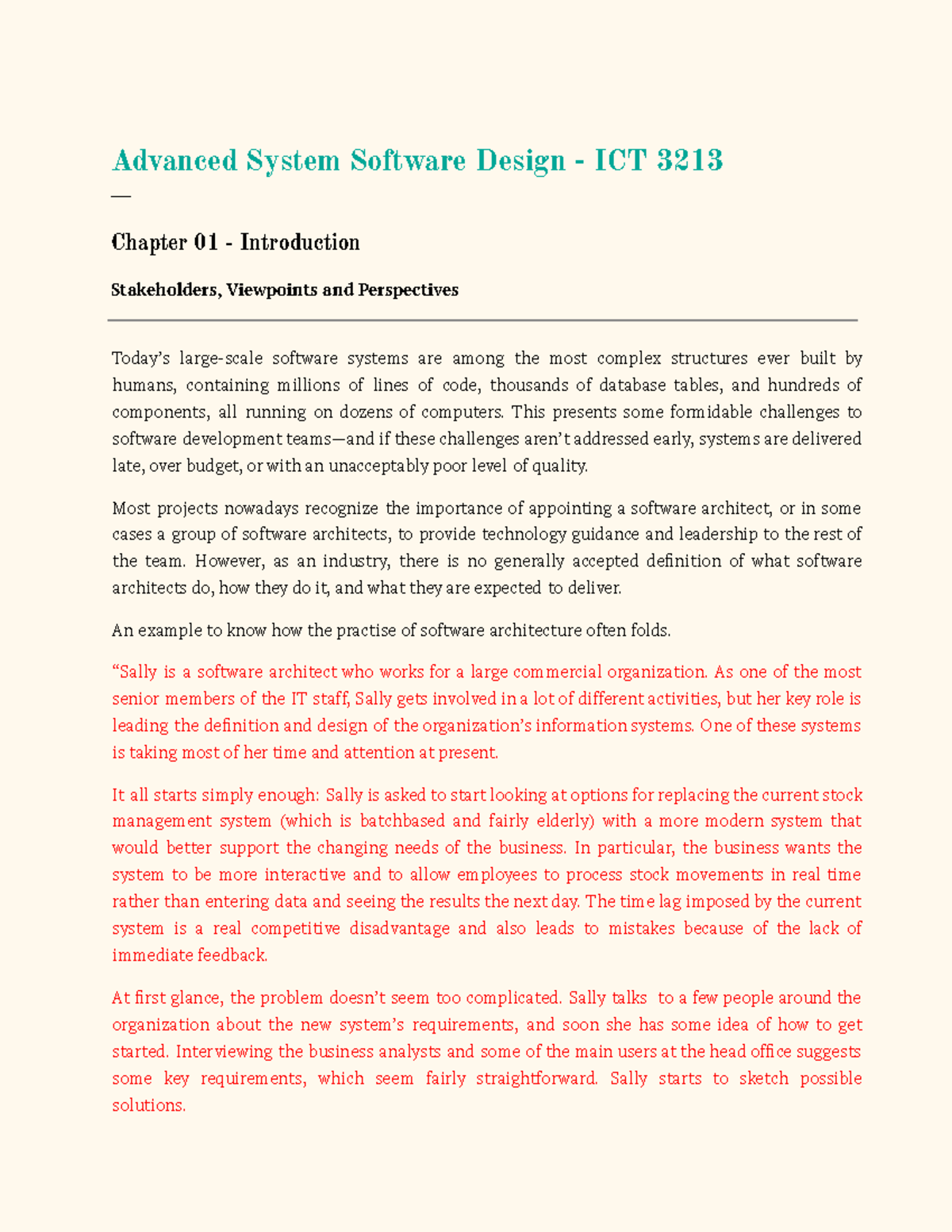 Lesson 1 - ddsssss - Advanced System Software Design - ICT 3213 ___ Chapter 01 - Introduction ...