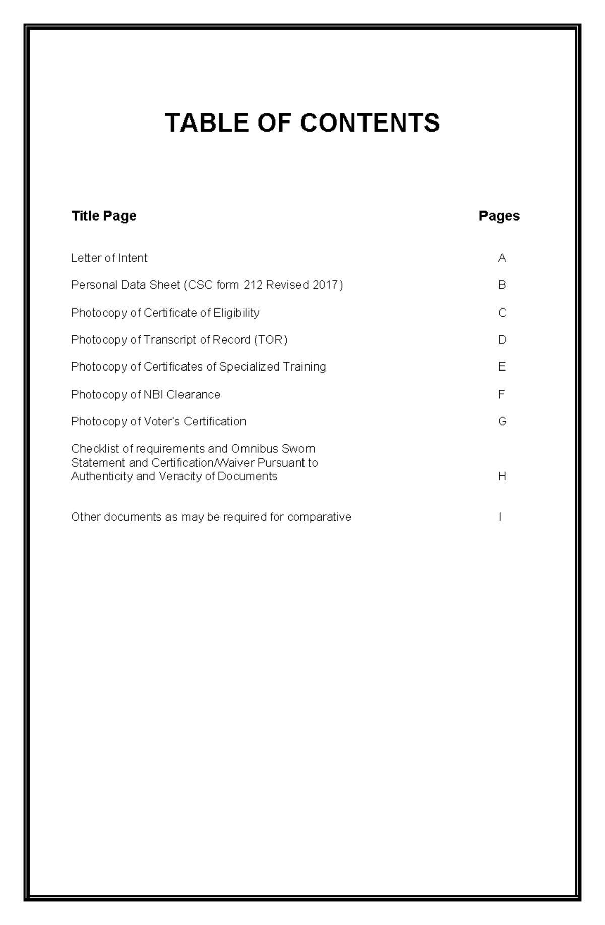 Inbound 1882410620500951736 - TABLE OF CONTENTS Title Page Pages ...