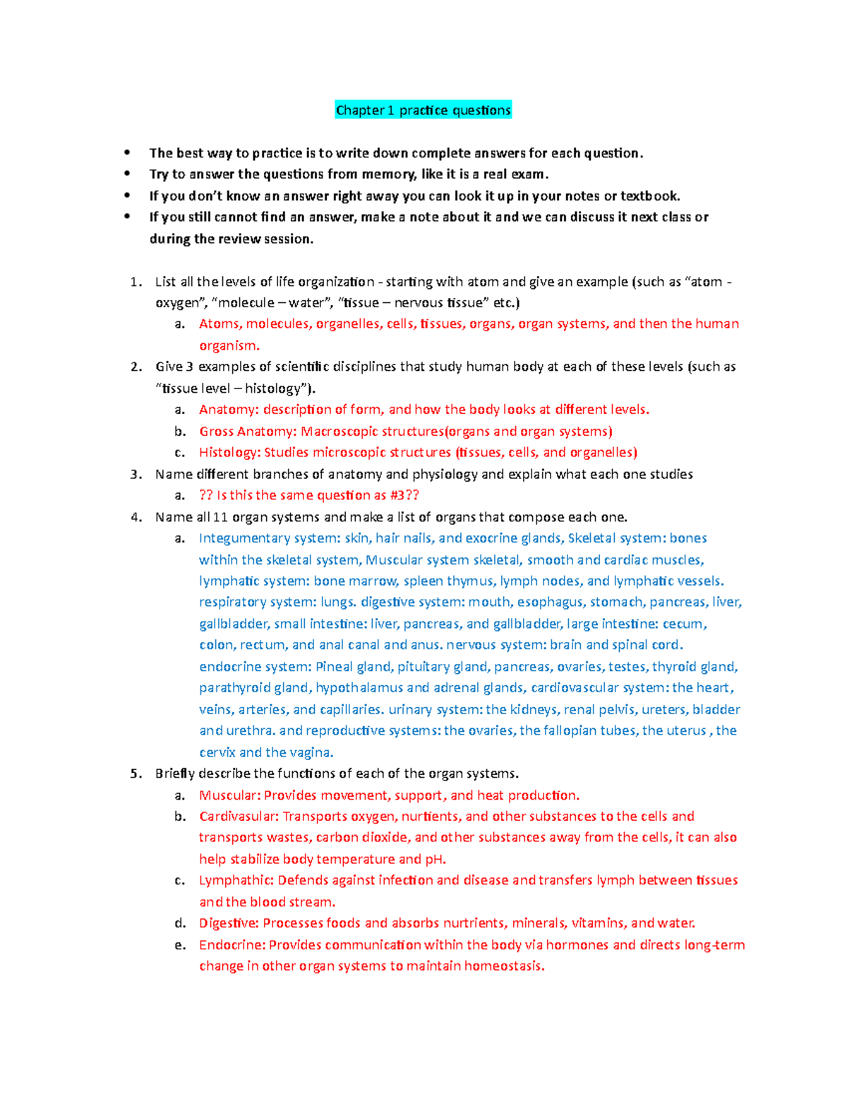 Anatomy CH 1 study guide - Chapter 1 practice questions The best way to ...