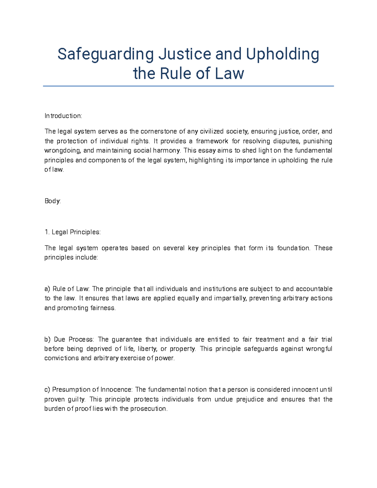 Safeguarding Justice and Upholding the Rule of Law - Safeguarding ...