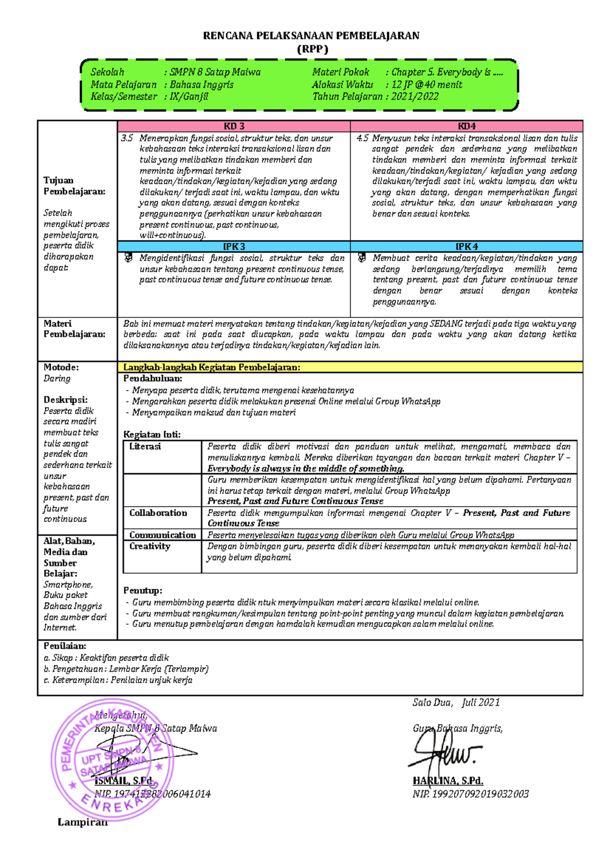 5. KD 3.5 RPP - PERANGKAT AJAR - RENCANA PELAKSANAAN PEMBELAJARAN (RPP ...
