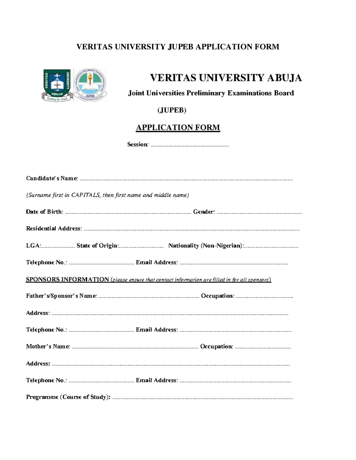 Application form - Importance of computing to society - VERITAS ...