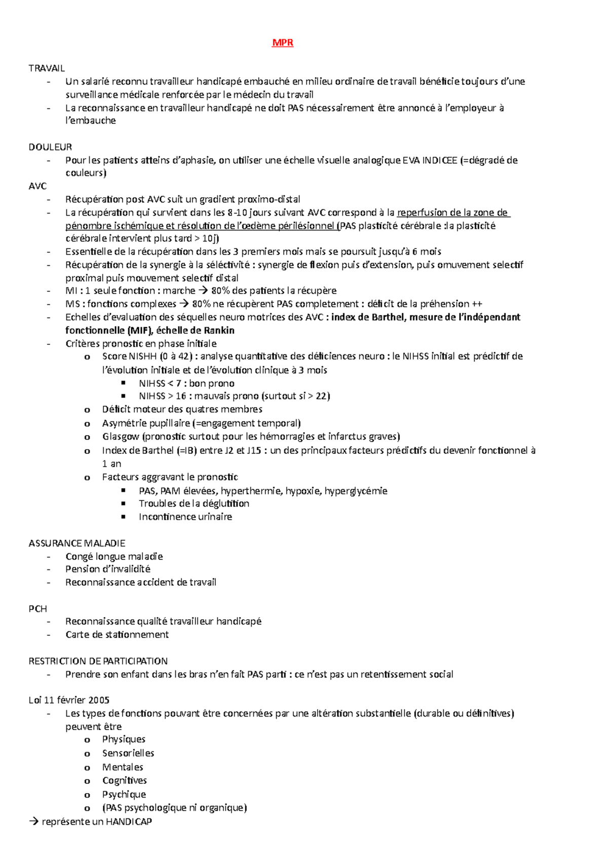 Fiche médecine physique - MPR TRAVAIL Un salarié reconnu travailleur handicapé embauché en ...