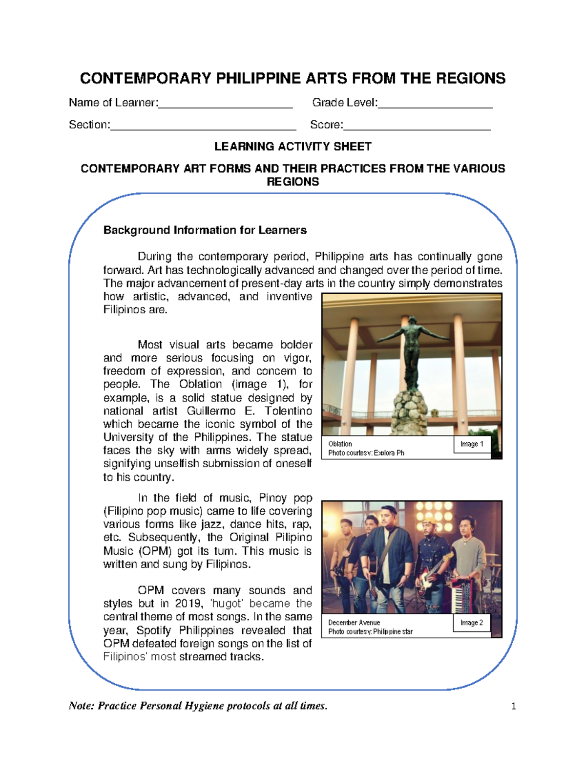 1-CPAR-Q1- Contemporary-ART- Forms-AND- Their- Practices-FROM-THE ...