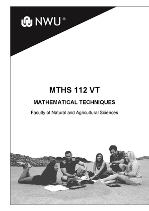 MTHS112 1st Opp 2022 1 - EXAM - MTHS123 - NWU - Studocu