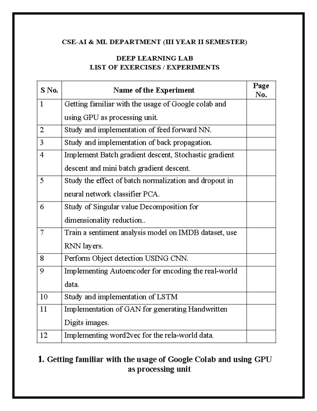DL Lab Manual - with exercise solution (Instructor Copy) - CSE-AI & ML ...