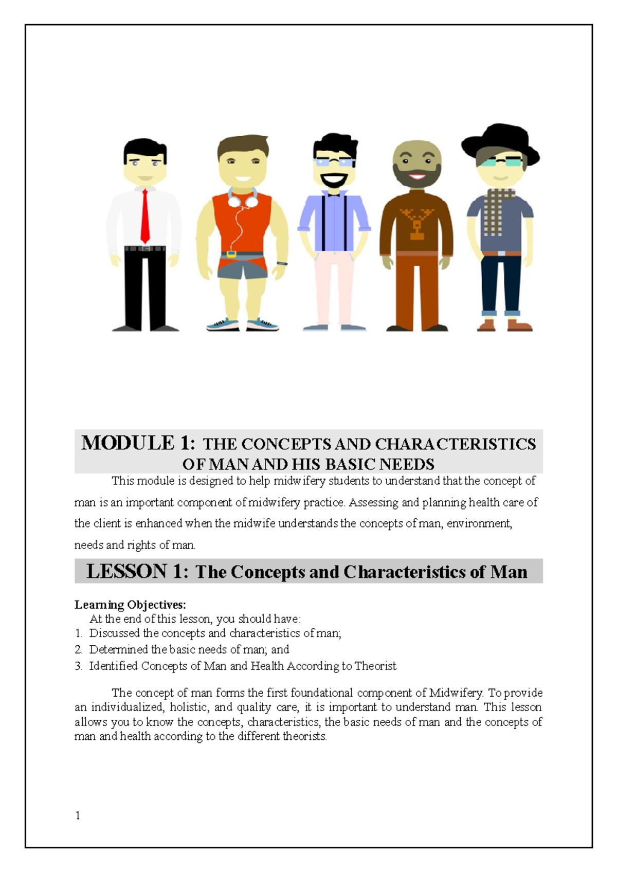 Module 1 Lesson 1 M100 - MODULE 1: THE CONCEPTS AND CHARACTERISTICS OF ...