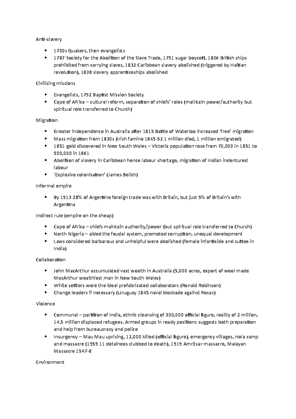 Facts - Lecture notes All - Anti-slavery 1700s Quakers, then ...