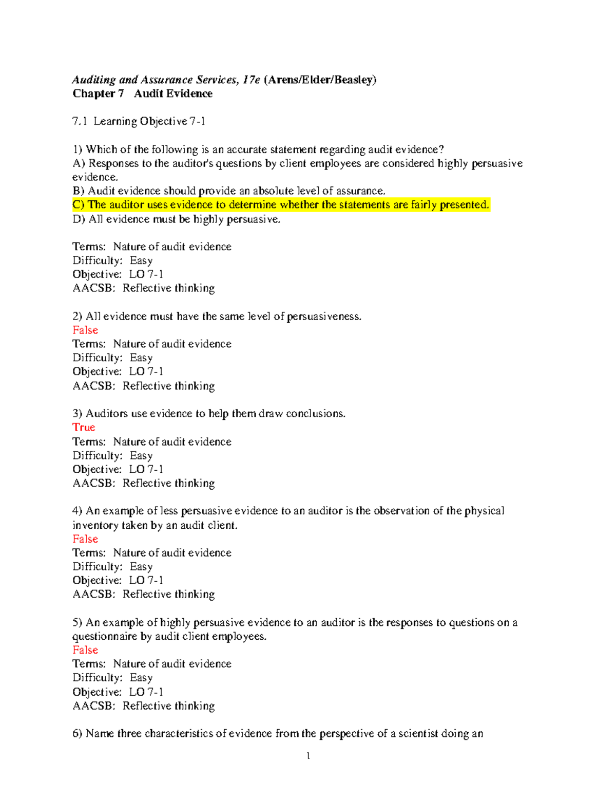 Chapter 07 - Questions - - Studocu