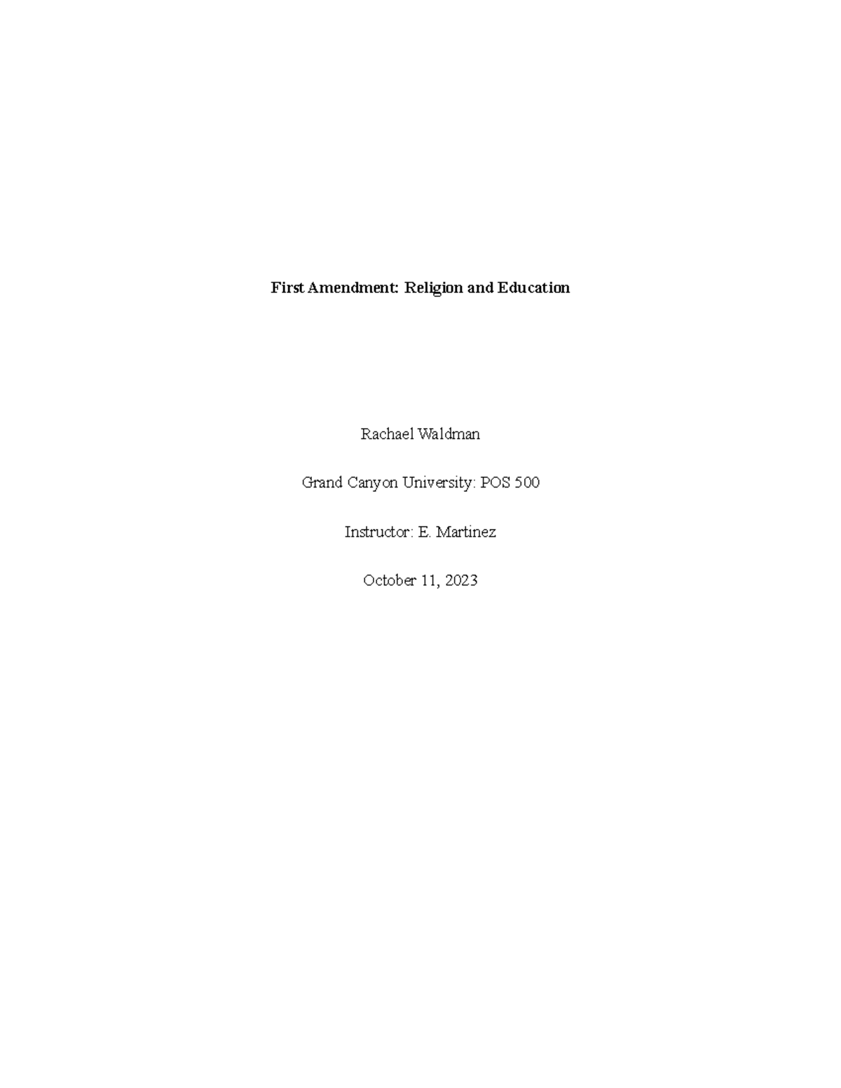 First Amendment Religion and Education - First Amendment: Religion and ...