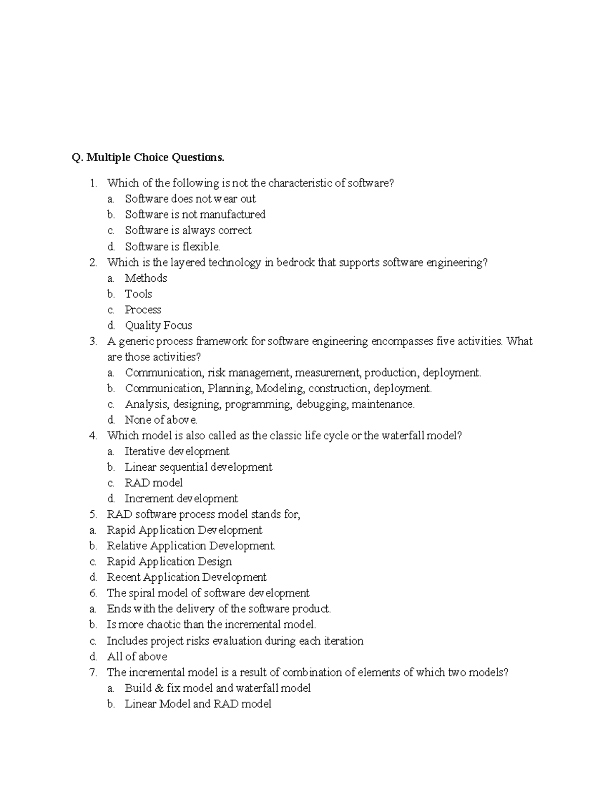 Soft eng QB - Soft eng QB.pdf - PVG’s College Of Science Software Engineering Question Bank 22 ...