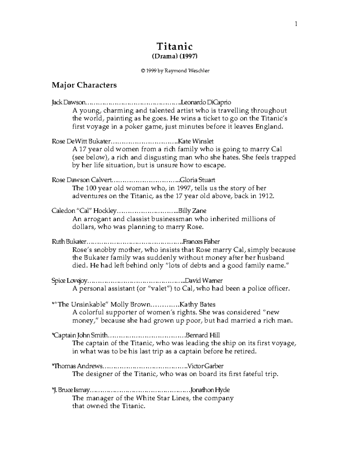 Titanic - phrases for ielts - Titanic (Drama) (1997) © 1999 by Raymond ...