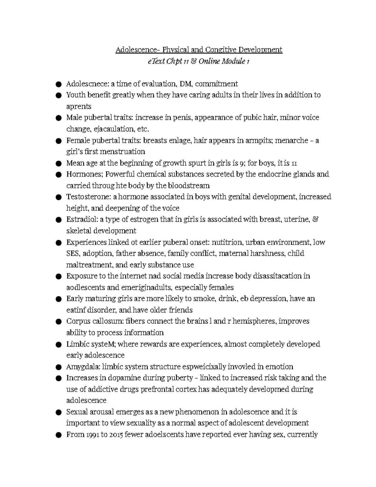 Module 1 Adolescence Physical and Cognitive Dev - Adolescence- Physical ...