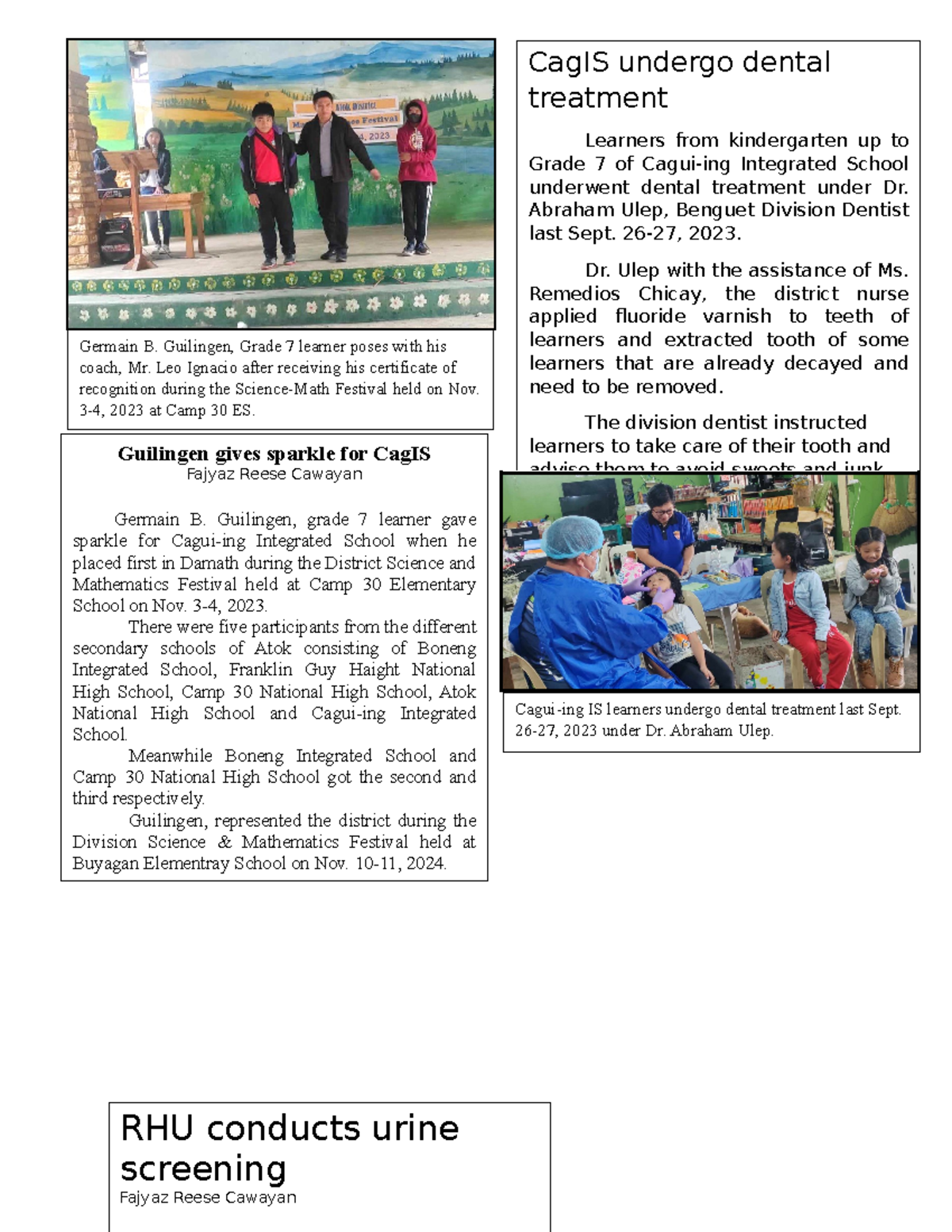 Articles - Guilingen gives sparkle for CagIS Fajyaz Reese Cawayan ...