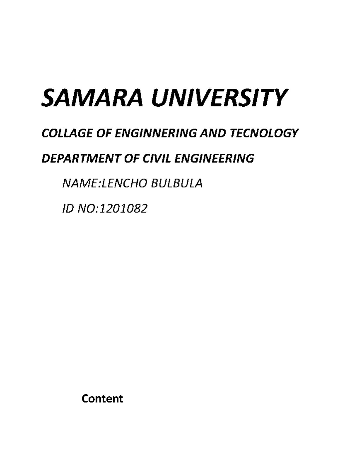 L Samara University - accounting - SAMARA UNIVERSITY COLLAGE OF ENGINNERING AND TECNOLOGY ...