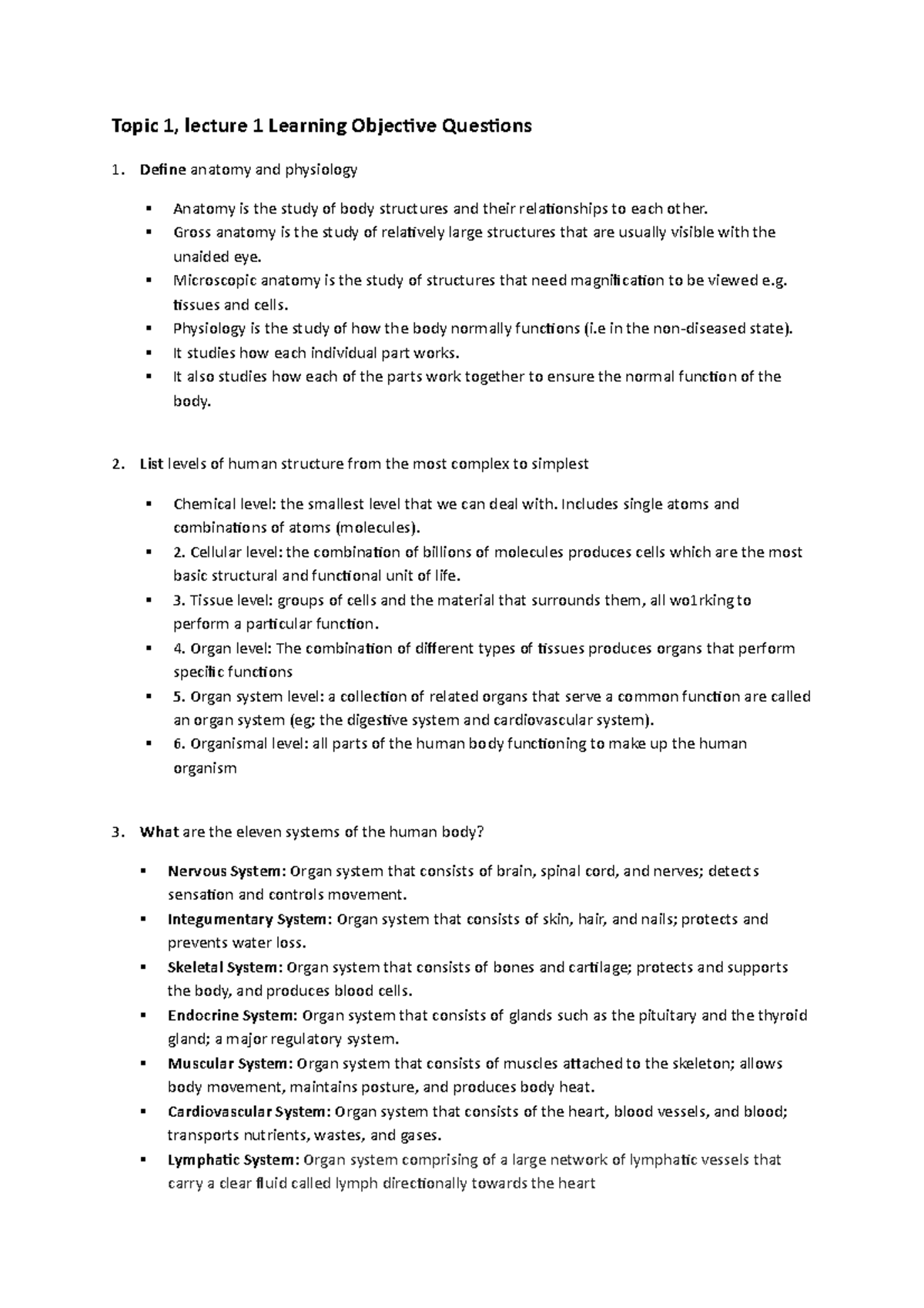 Topic 1 - Lecture notes 1 - Topic 1, lecture 1 Learning Objective ...