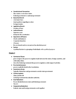Study guide 2 - review sheet (midterm) - Concurrent powers Chapter 4 ...