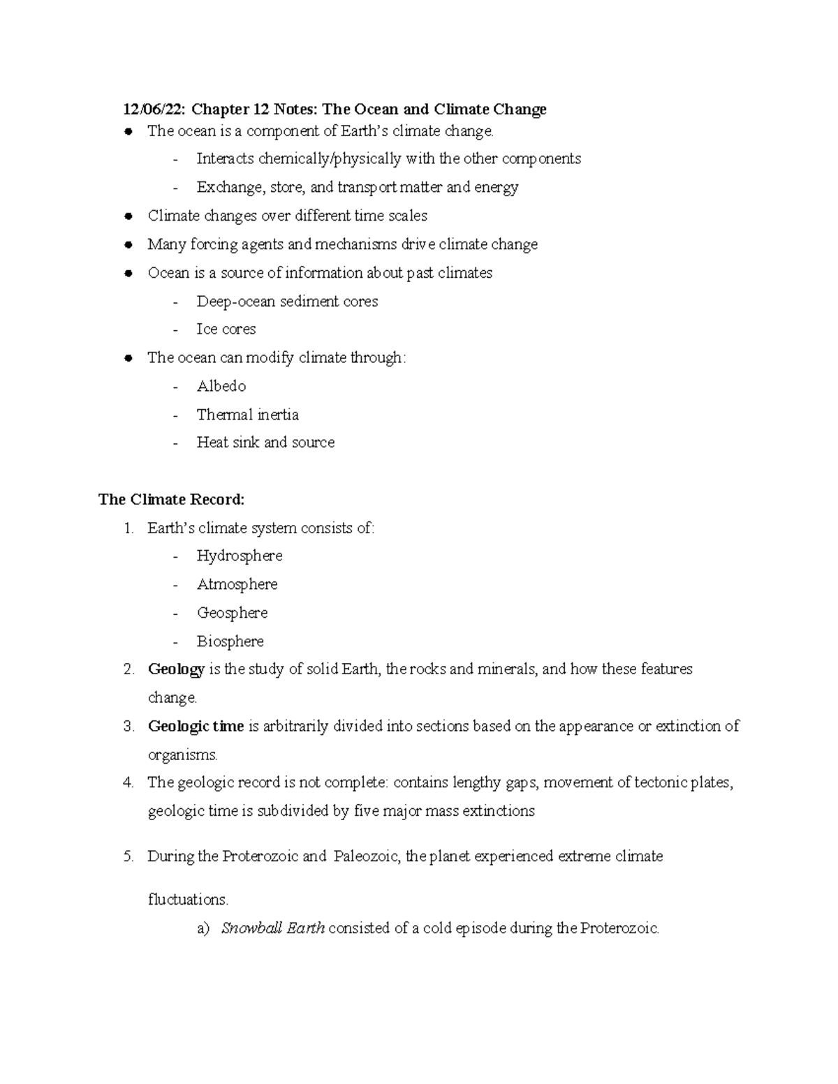 CH 12 ERS - Teacher: Lillian Hess - 12/06/22: Chapter 12 Notes: The ...