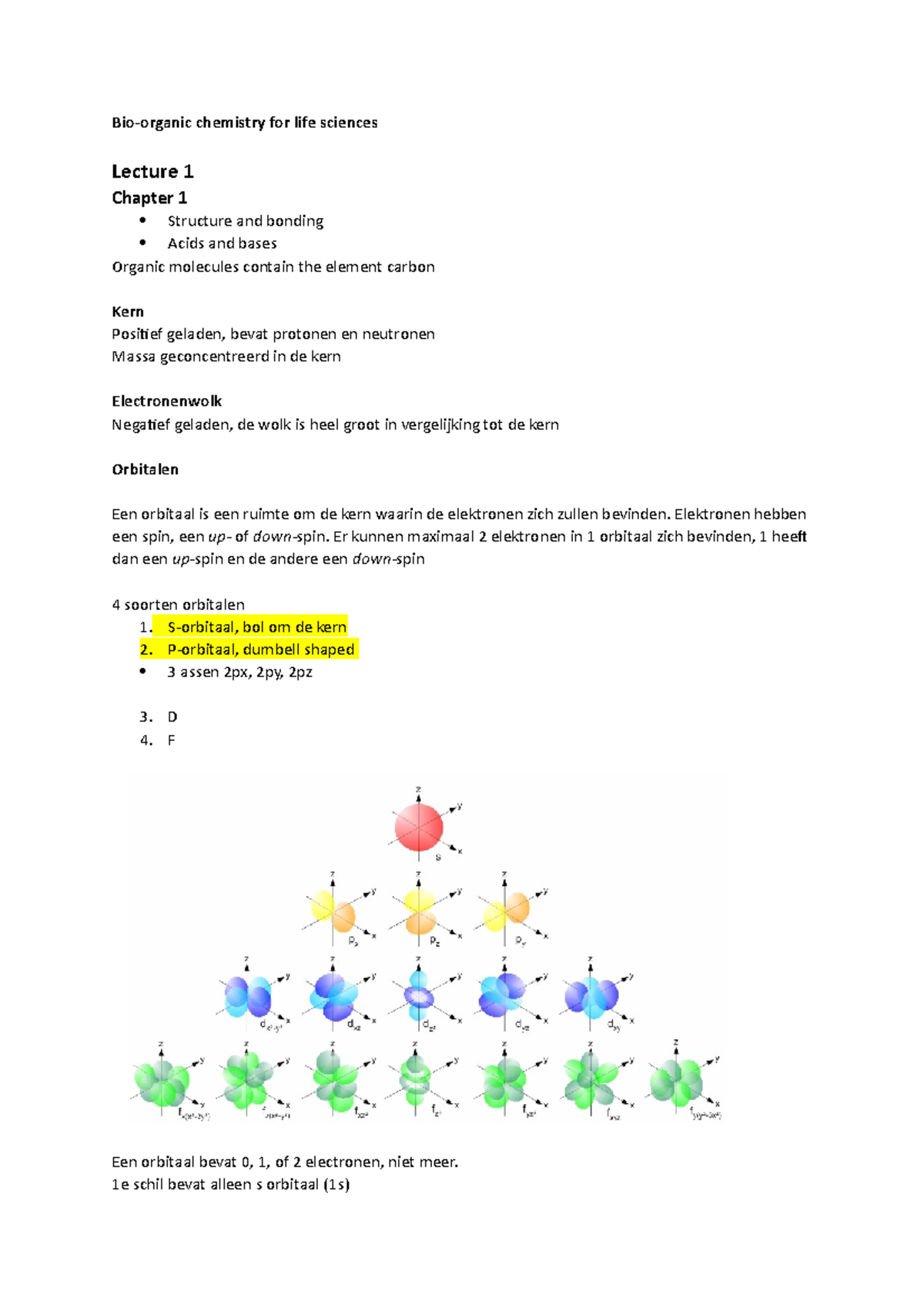 BIO- Organic Chemistry notes - Bio-organic chemistry for life sciences ...