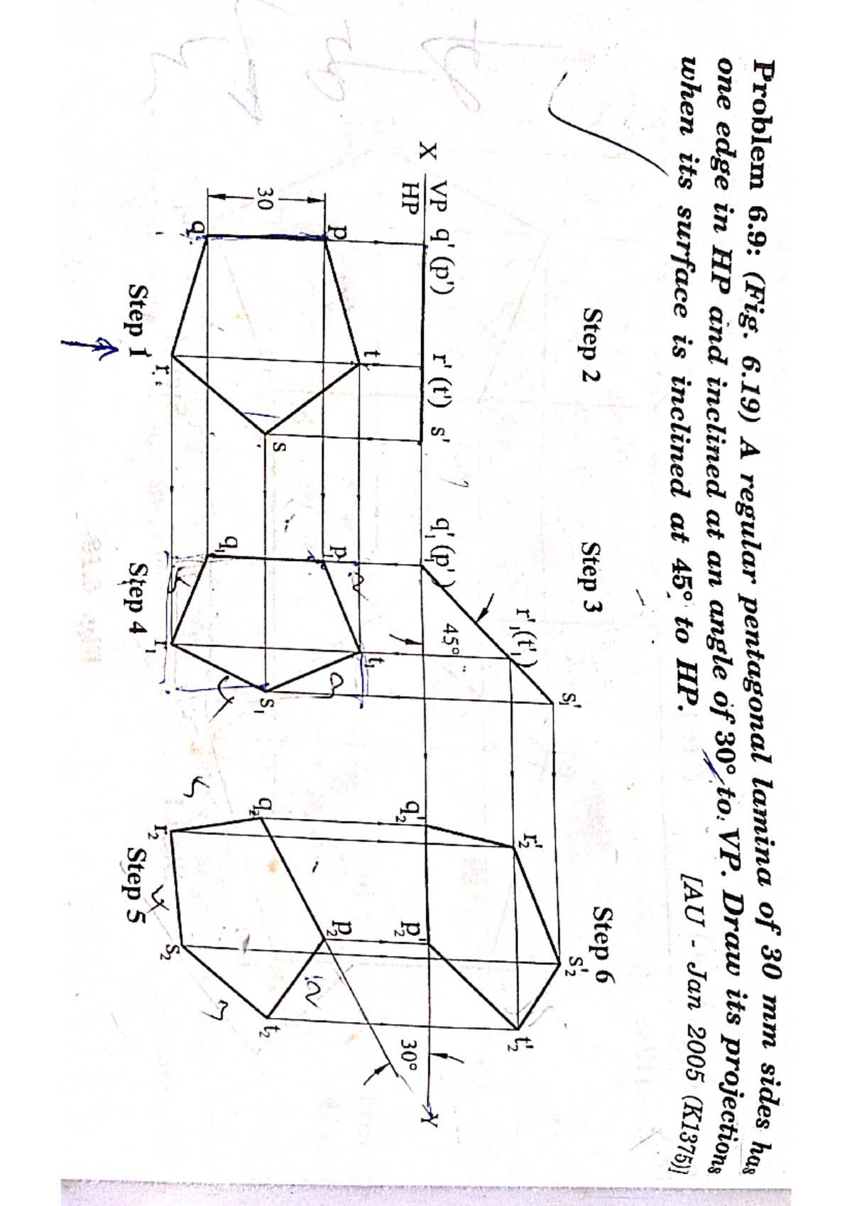 Eg planes - practice questions - one edge in HP and inclined at an ...
